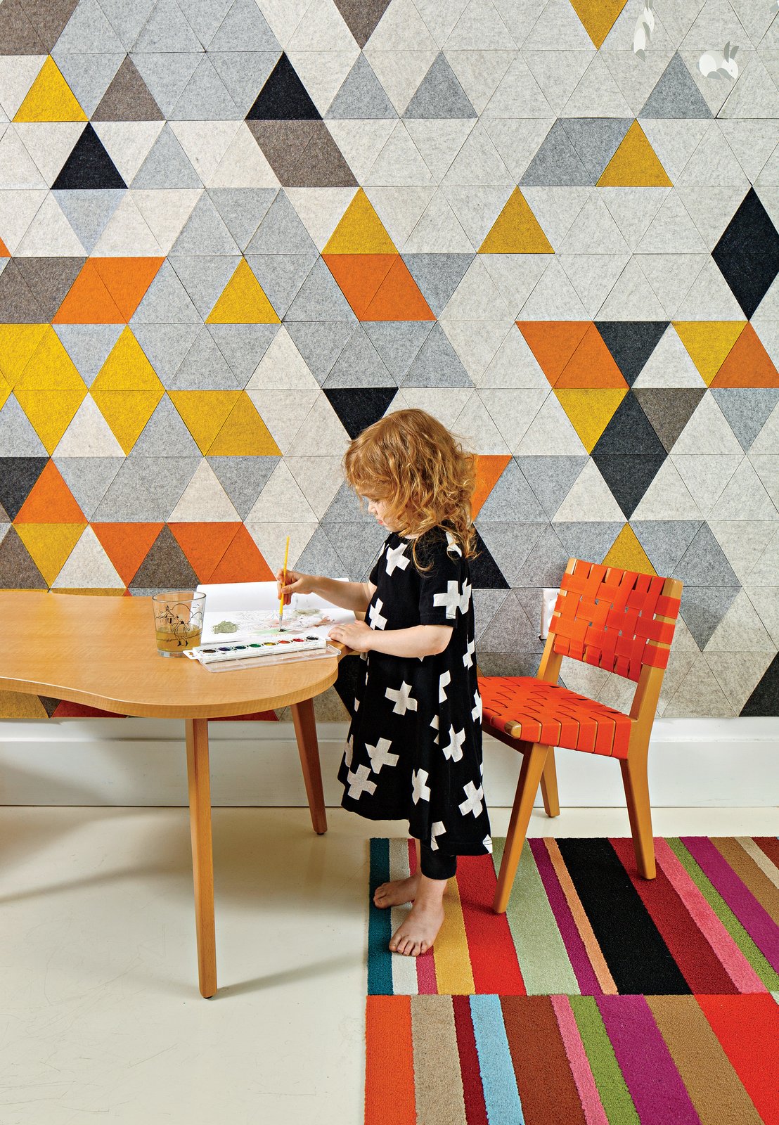 Boston Renovation Accents Minimalist White with Rich Felt Murals - Dwell